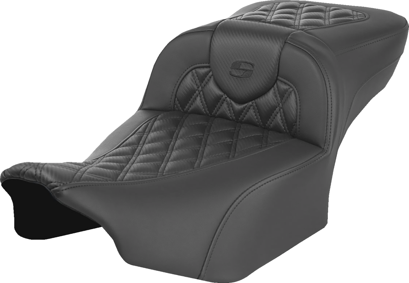 SADDLEMEN Heated RoadSofa Seat - Extended Reach - Lattice Stitch - w/o ...