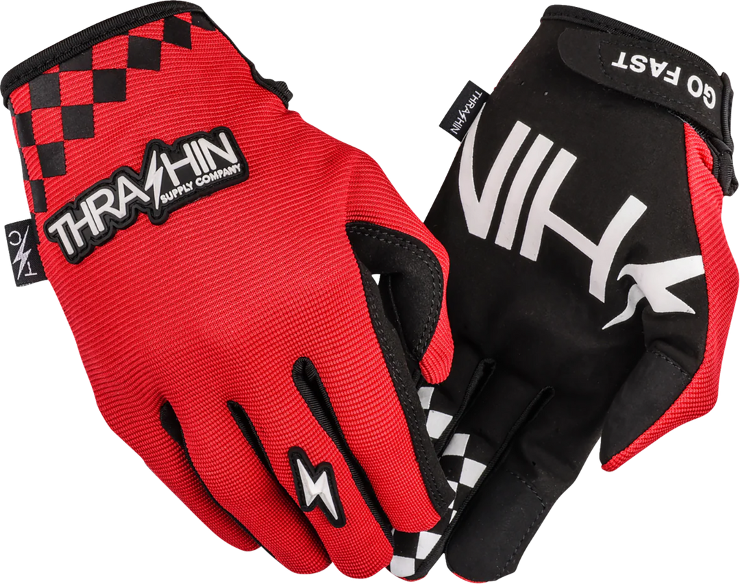THRASHIN SUPPLY CO. Go Fast Stealth Gloves - Red - Large - SV1-18-10 ...