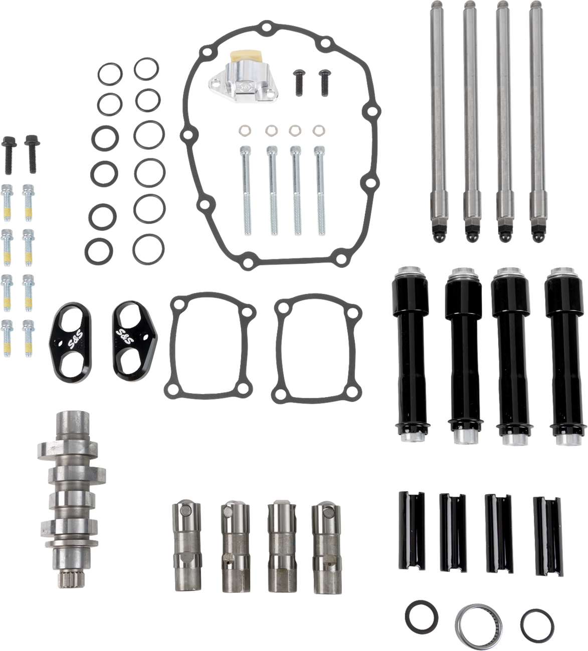 S&S CYCLE Camshaft Kit - 496 Chain Drive - Black Pushrod Tubes - M8 ...