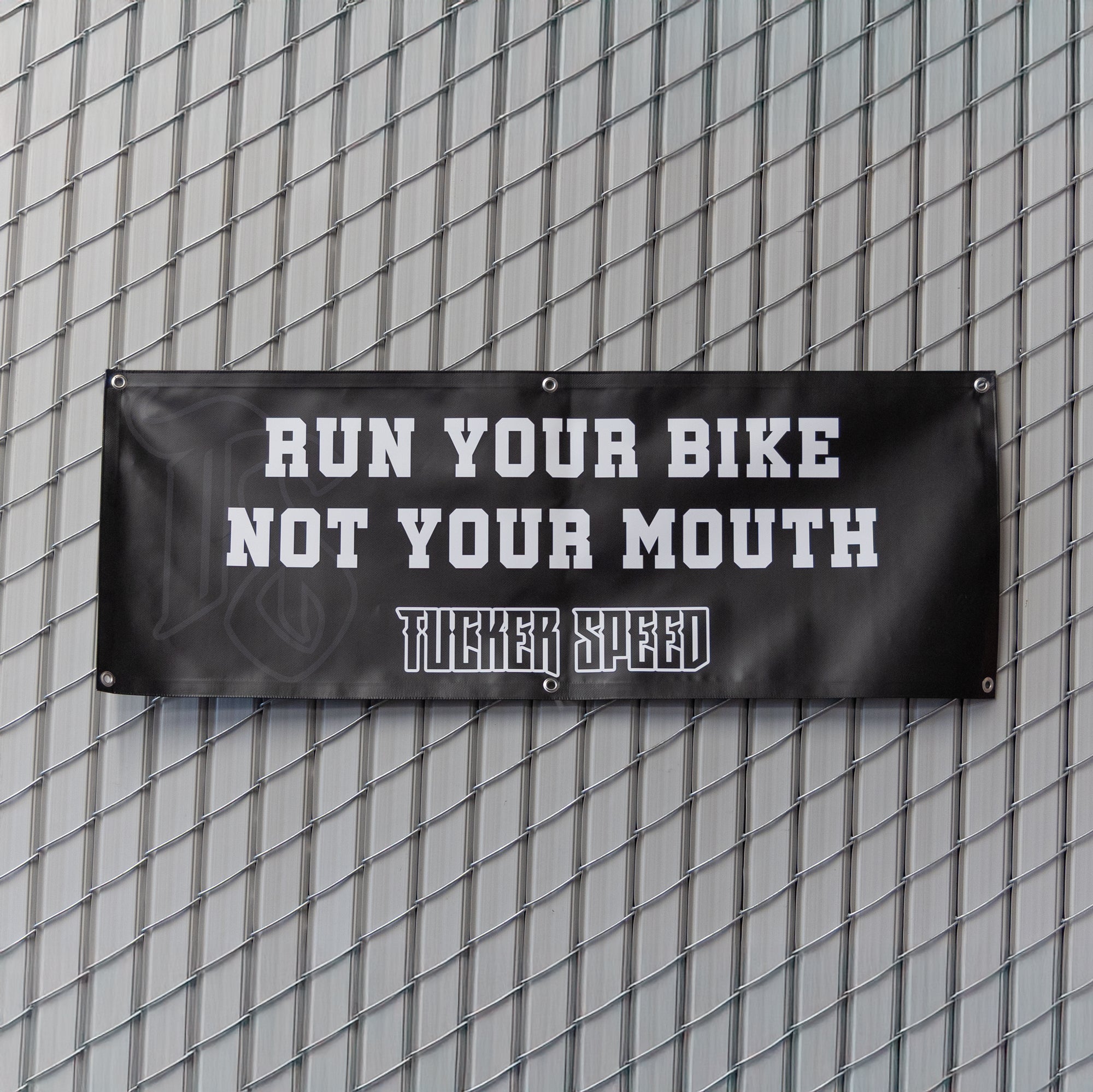 Tucker Speed Shop Banner - Run Your Bike - 48"x18"