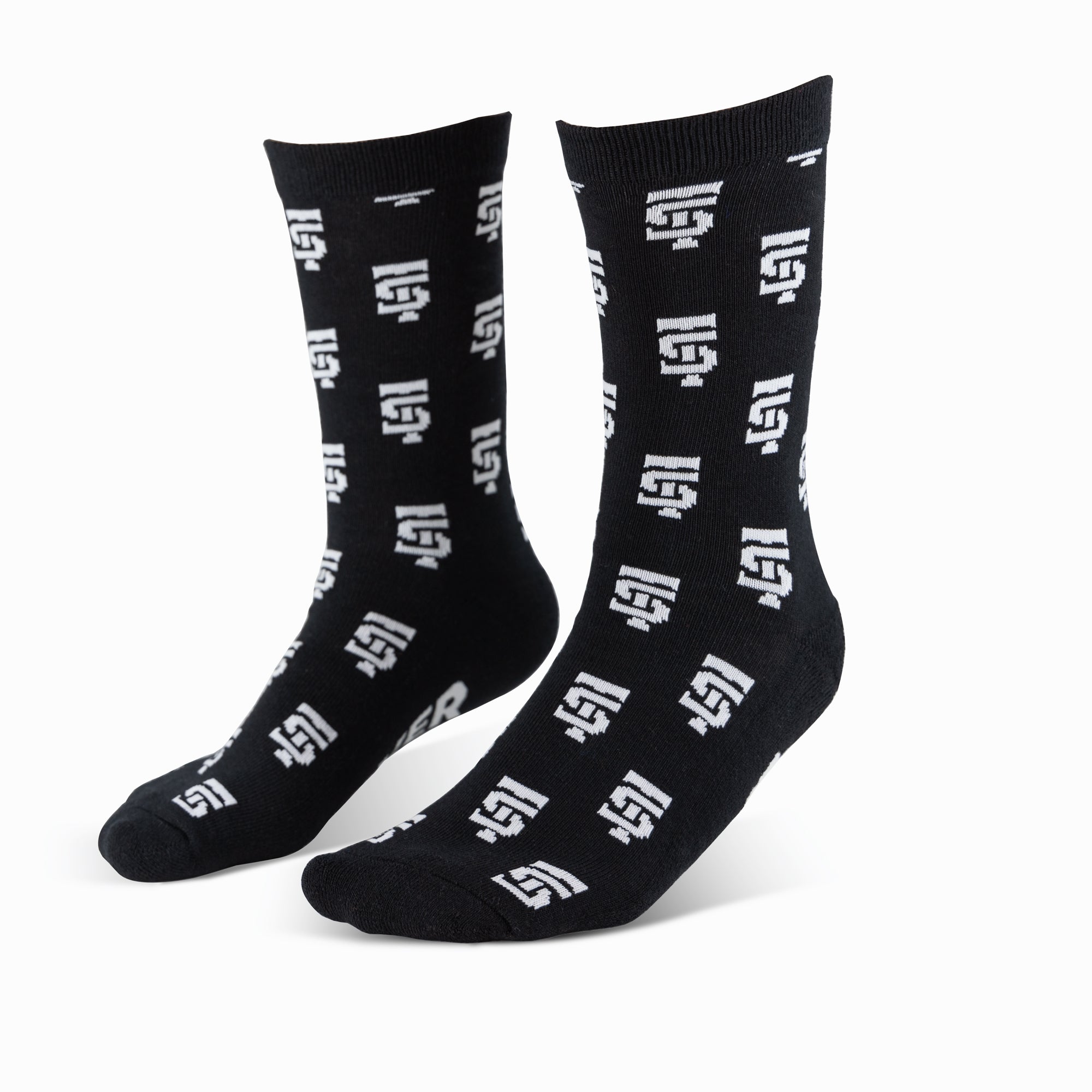 Tucker Speed Premium Crew Socks - TS Icon / Black & White